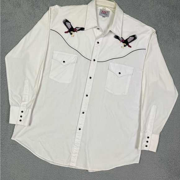 American Vintage | Shirts | Vintage 9s Embroidered Eagle Button Down ...